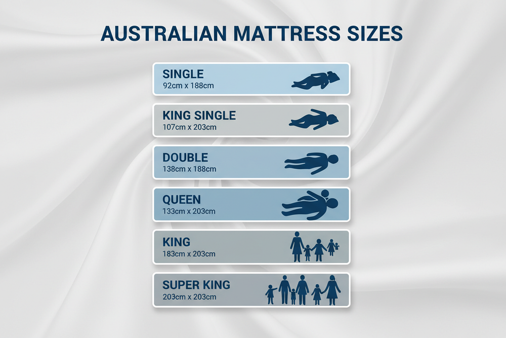 Mattress Sizes Explained: Single, King Single, Double, Queen, King ...